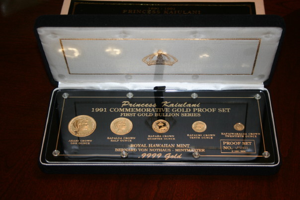 1991 Princess Kaiulani Gold Proof Set | The Hawaiiana Numismatist